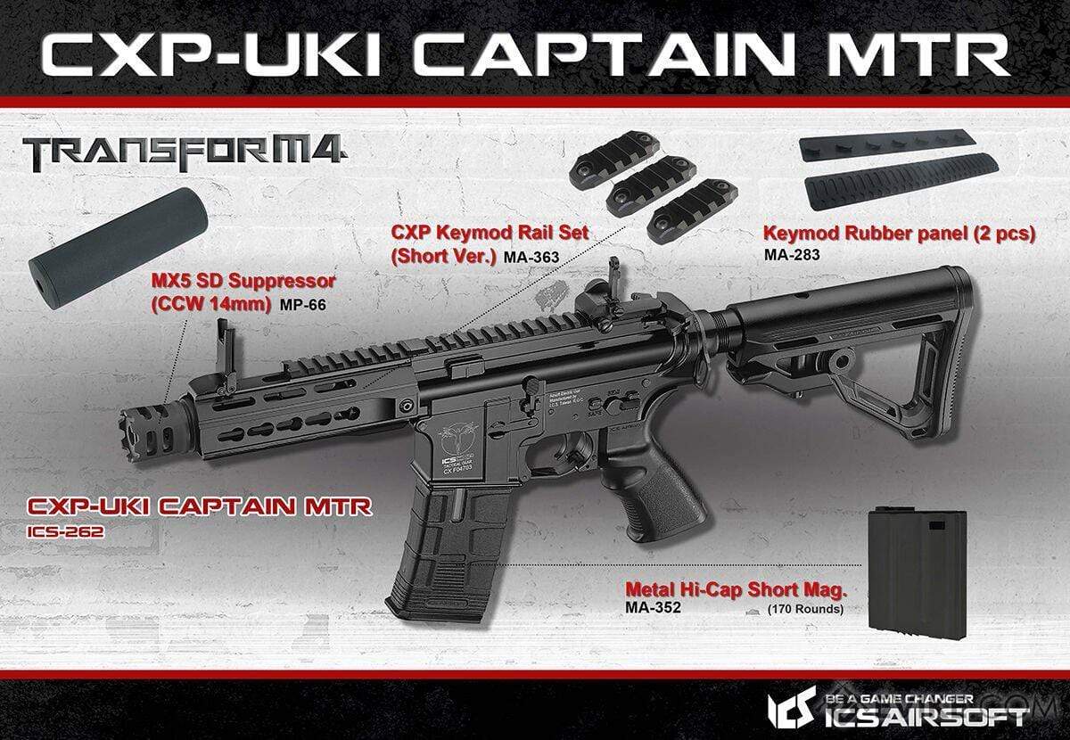 ICS CXP-UK1 "Captain" MTR M4 Airsoft AEG with Full Metal Receiver with ...